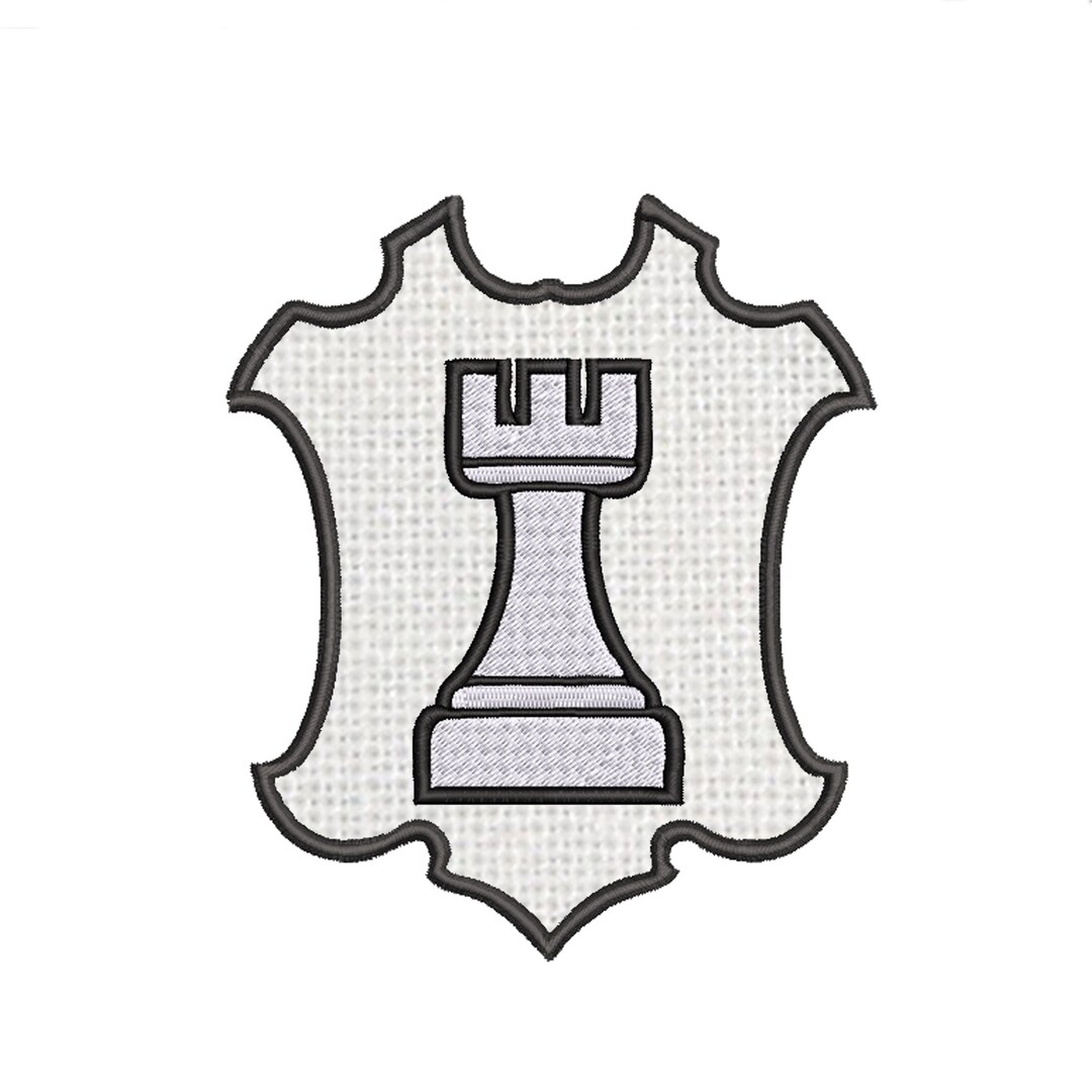 White Rook Chess Piece Patch Embroidered Iron-on/sew-on Applique ...