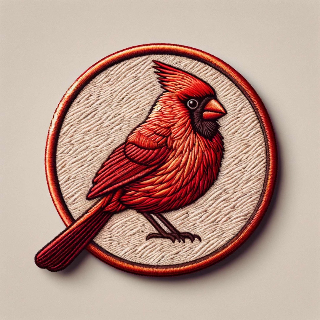 Red Cardinal Patch Embroidered Iron-on/sew-on Applique for Clothing ...