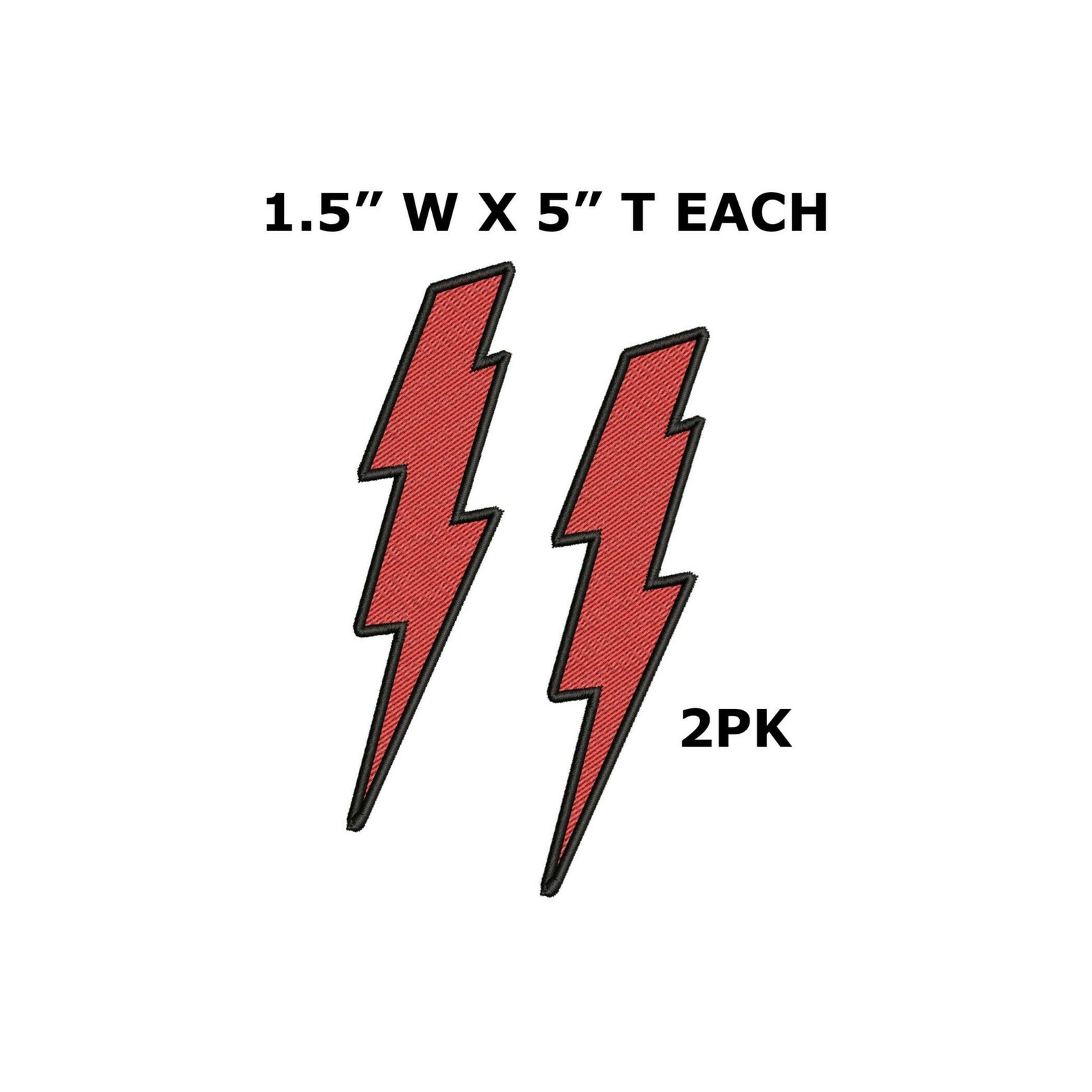 Red Lightning Bolt Patch Electric Zap Applique Flash Bolt - Etsy