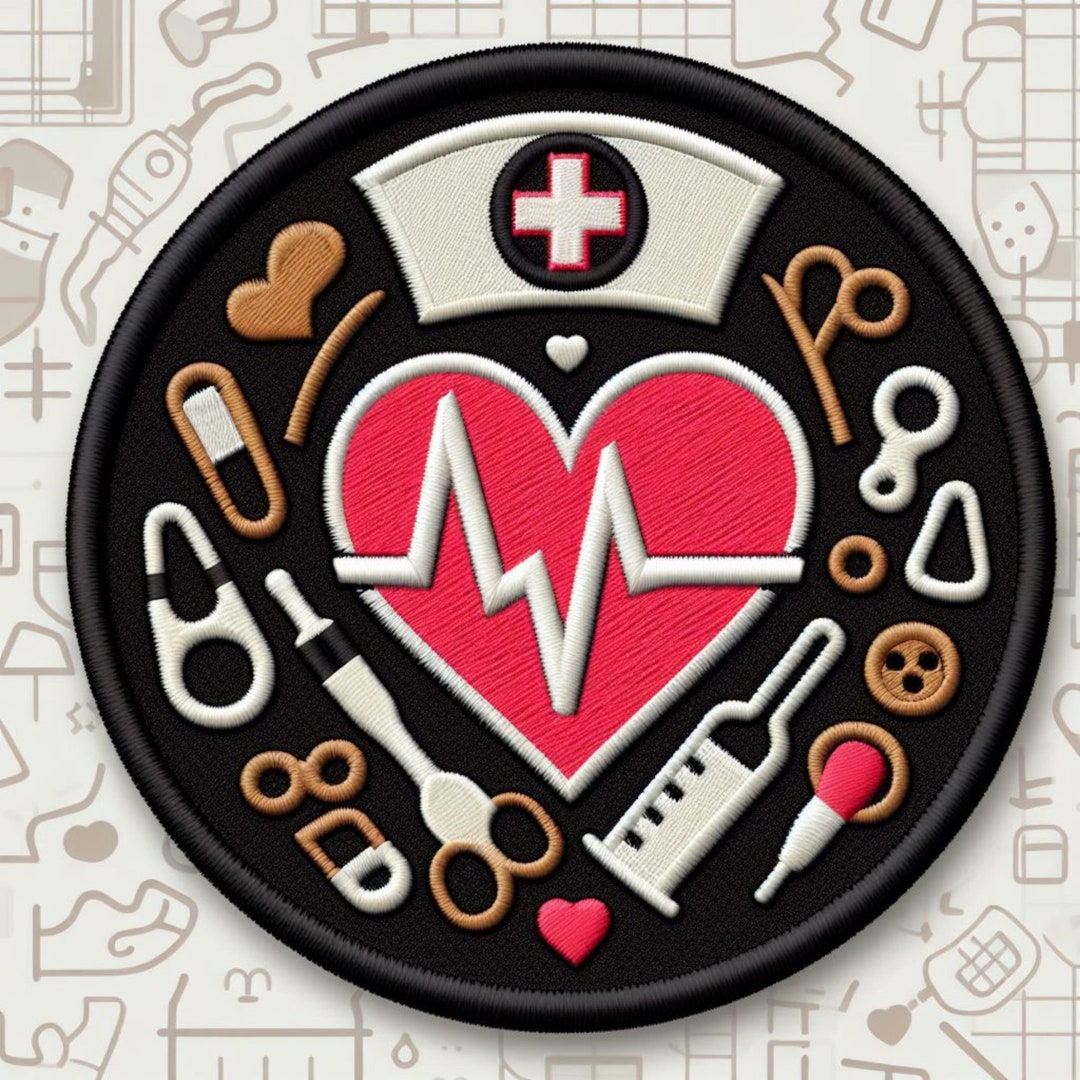 Nurse Patch Iron-on/sew-on Applique for Clothing Jacket Vest Jeans Backpack, Healthcare Badge ...