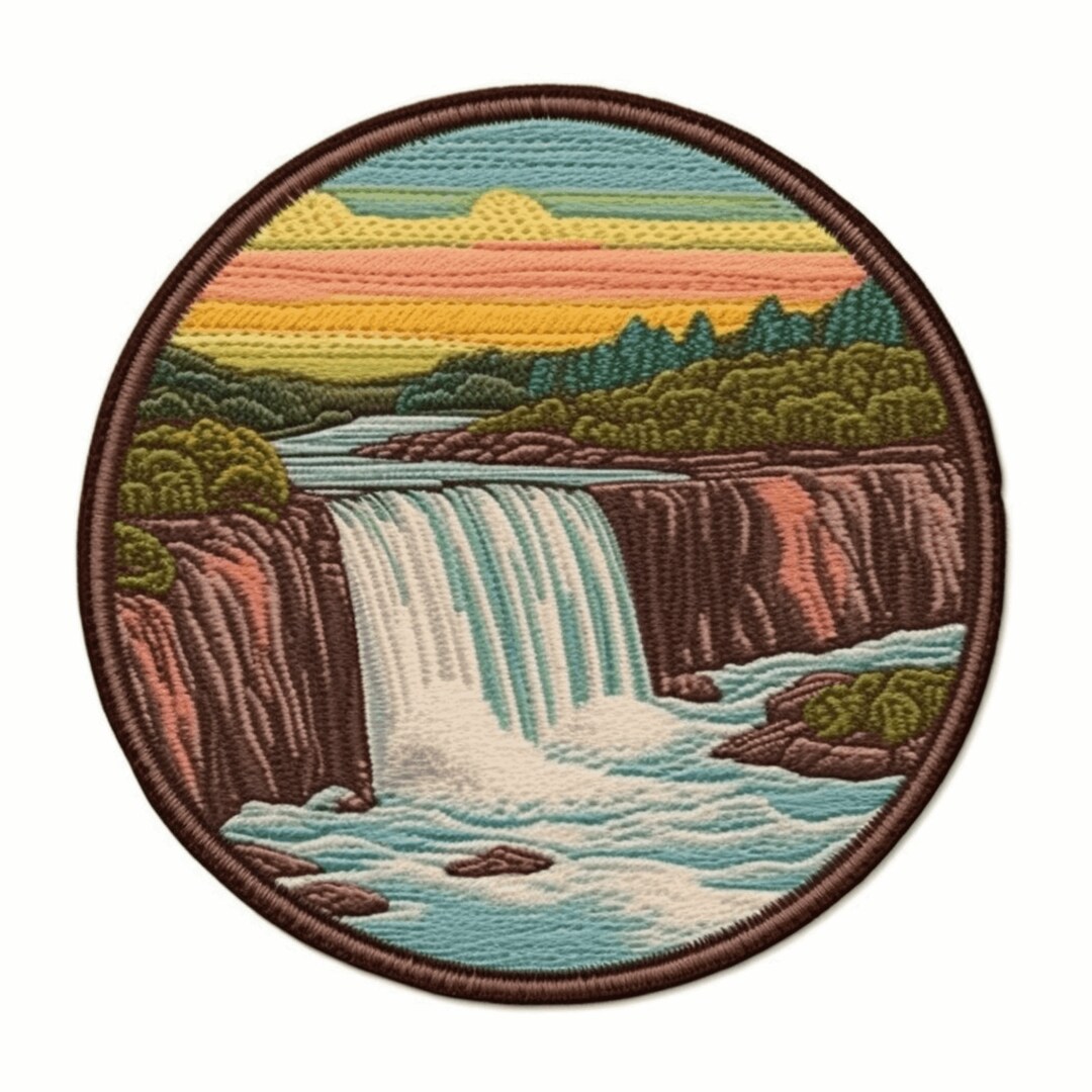 Waterfall Patch Iron-on/sew-on Applique for Clothing Jacket Vest Jeans ...