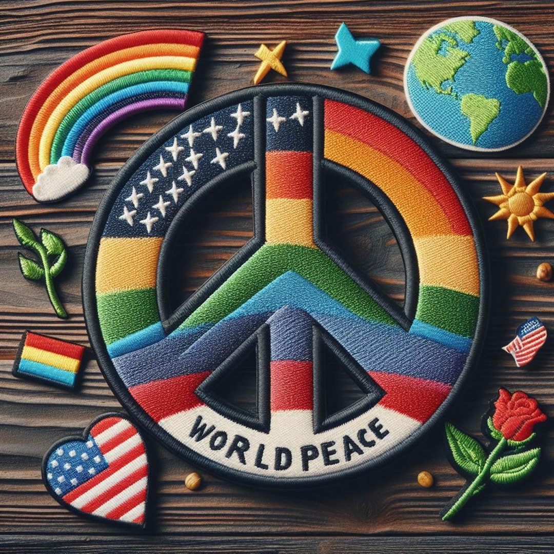 Peace Sign Patch Iron-on/sew-on Applique for Clothing Vest Jacket ...