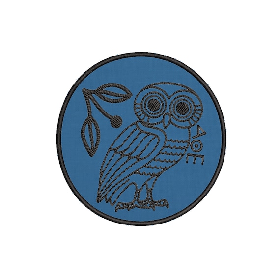 Athenian Shield Crest Logo Owl Patch Embroidered DIY Iron-on - Etsy