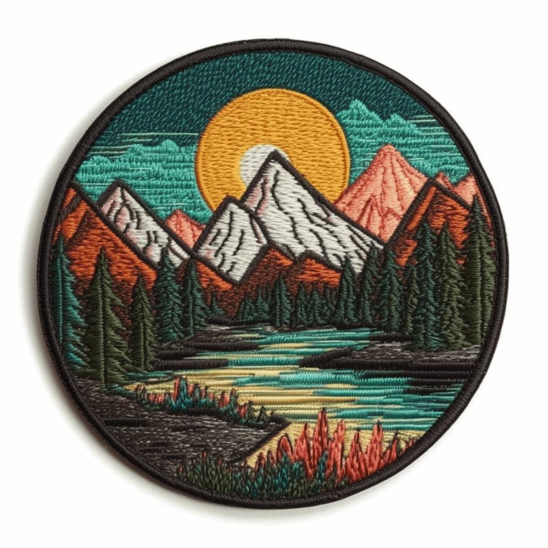 Mountain Patch Iron-on/sew-on Applique for Clothing Jacket Vest ...