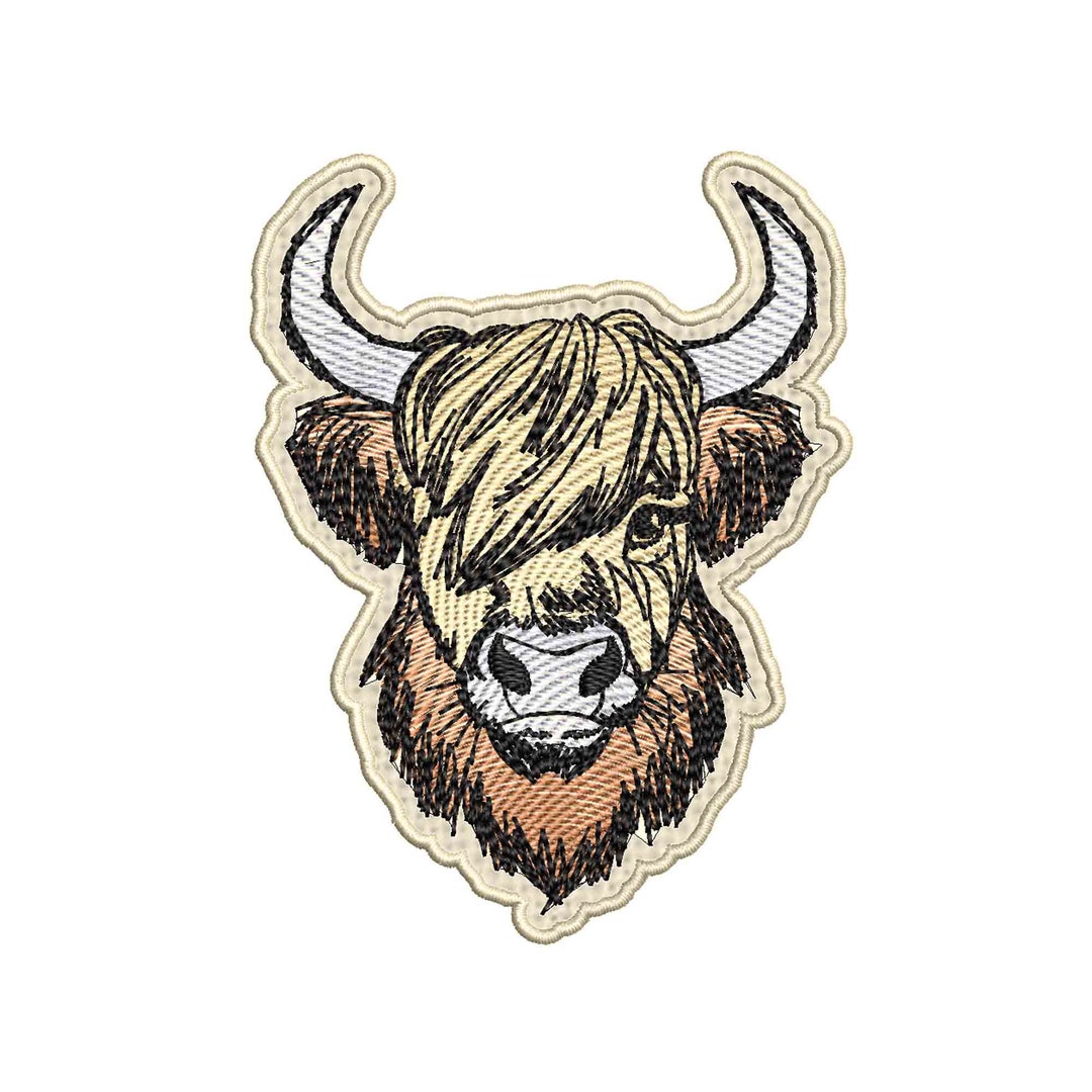 Adorable Highland Cow Patch Embroidered Iron-on/sew-on Applique for ...