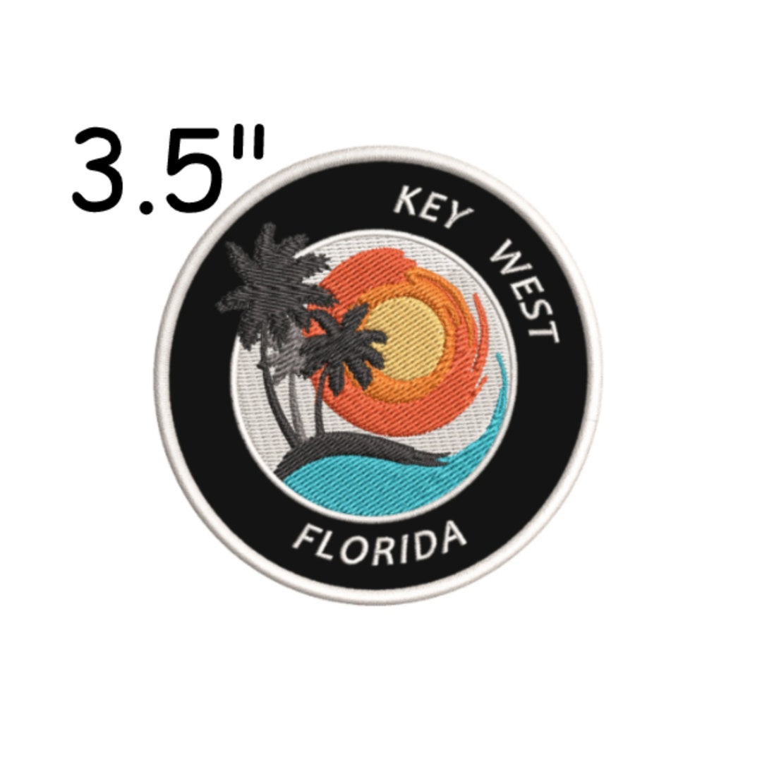 Key West Florida Souvenir Patch Embroidered Iron-on Applique, Coral ...