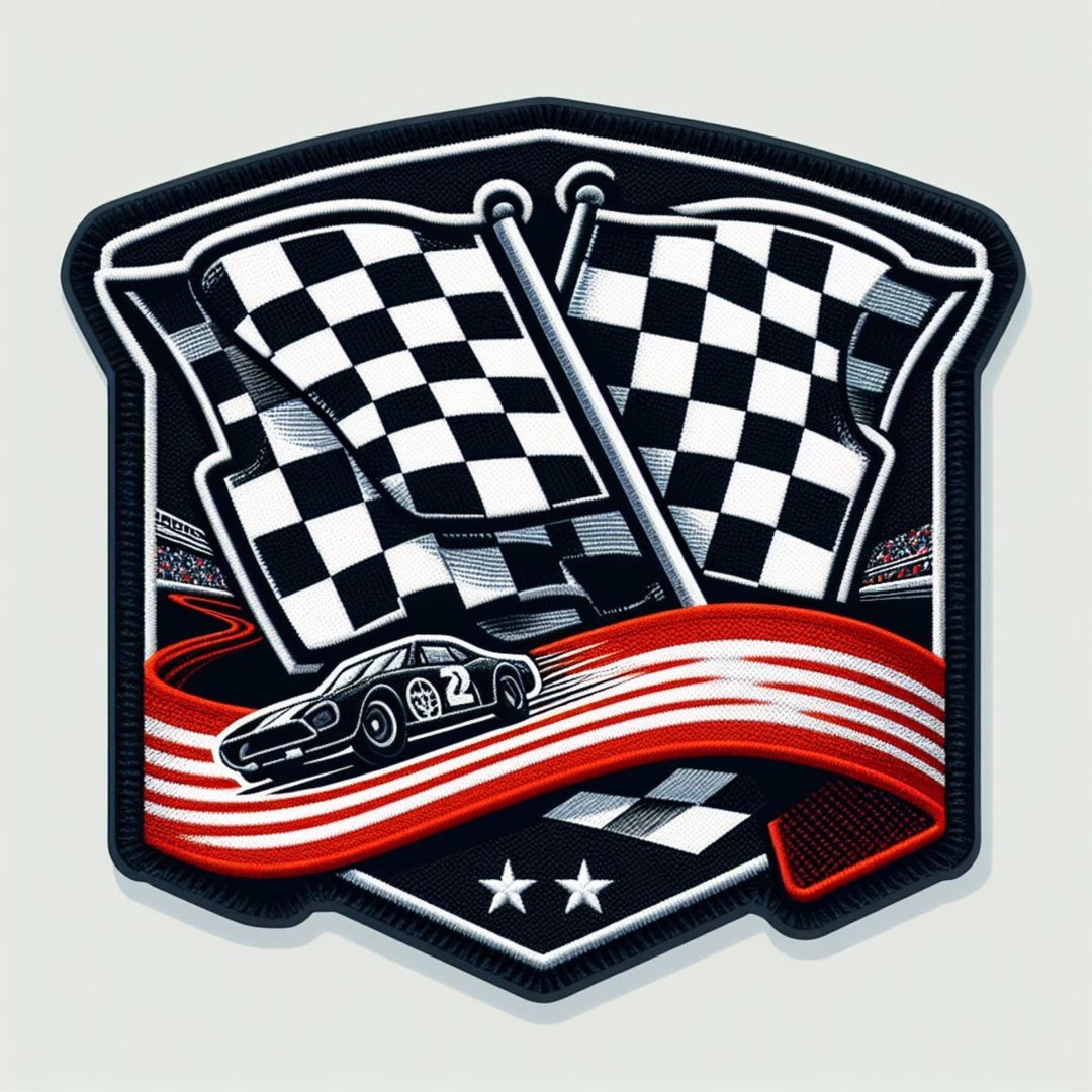 Racing Flag Patch Iron-on/sew-on Applique for Clothing Jacket Jeans ...