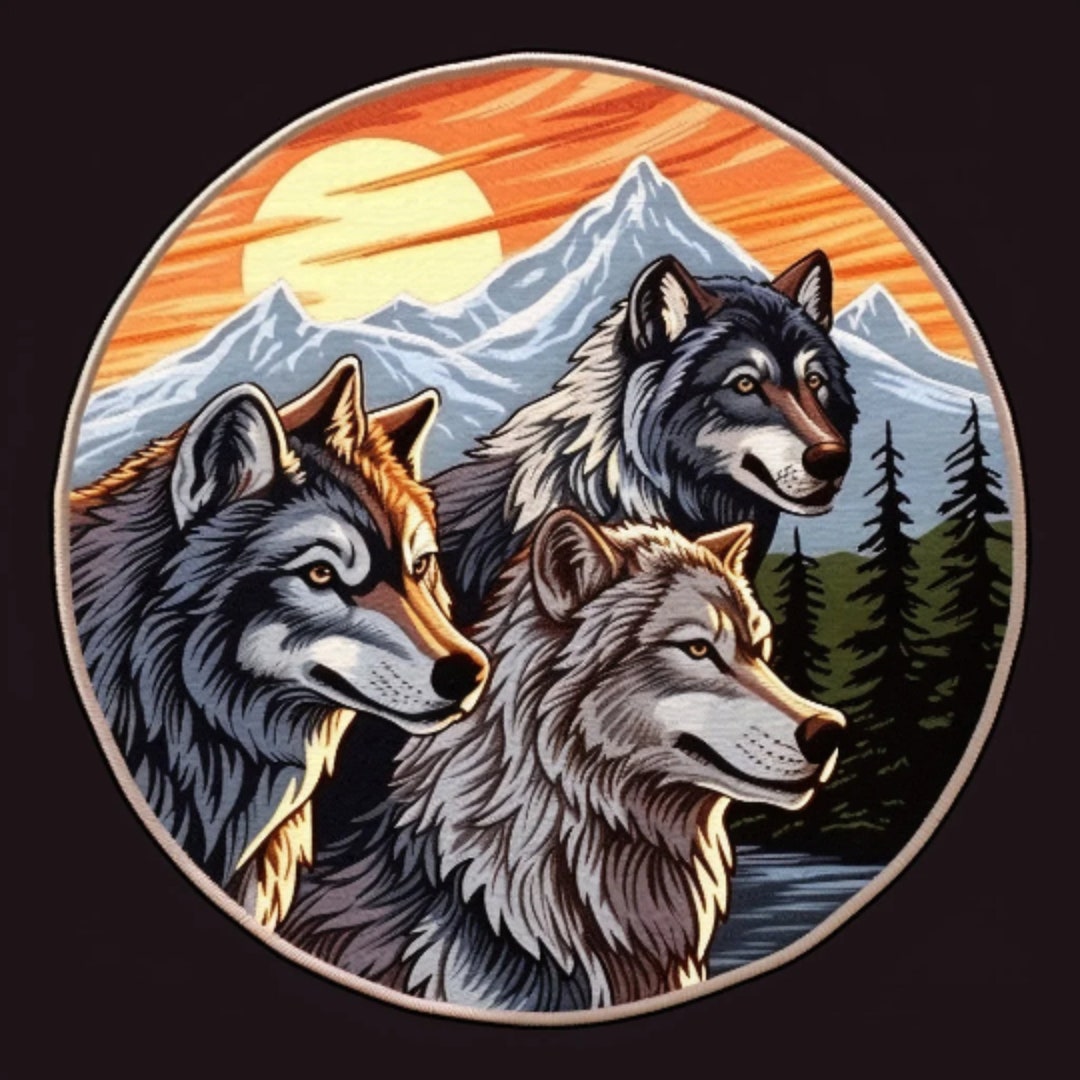 Wolf Pack Patch Animal Badge Iron on Embroidered Applique - Etsy