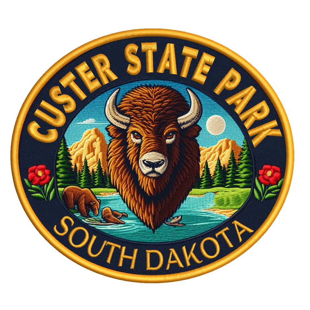 Custer State Park Patch Iron-on/sew-on Applique for Clothing Vest Backpack, Outdoor Nature Badge ...