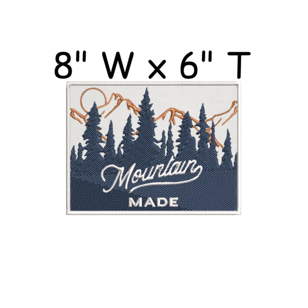 8x6 Mountain Made Patch Embroidered Iron-on/sew-on Applique for ...