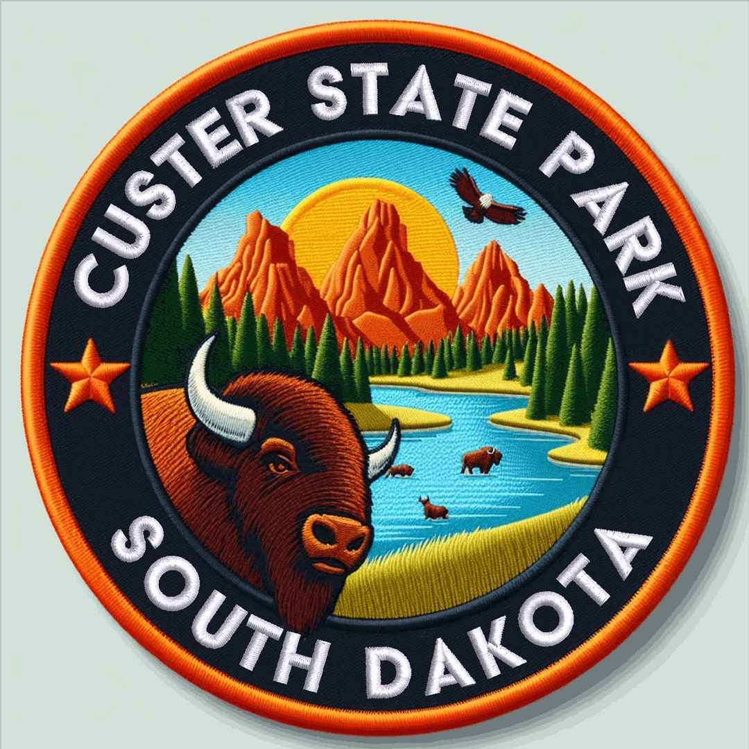 Custer State Park Patch Iron-on/sew-on Applique for Clothing Vest Backpack, Outdoor Nature Badge ...