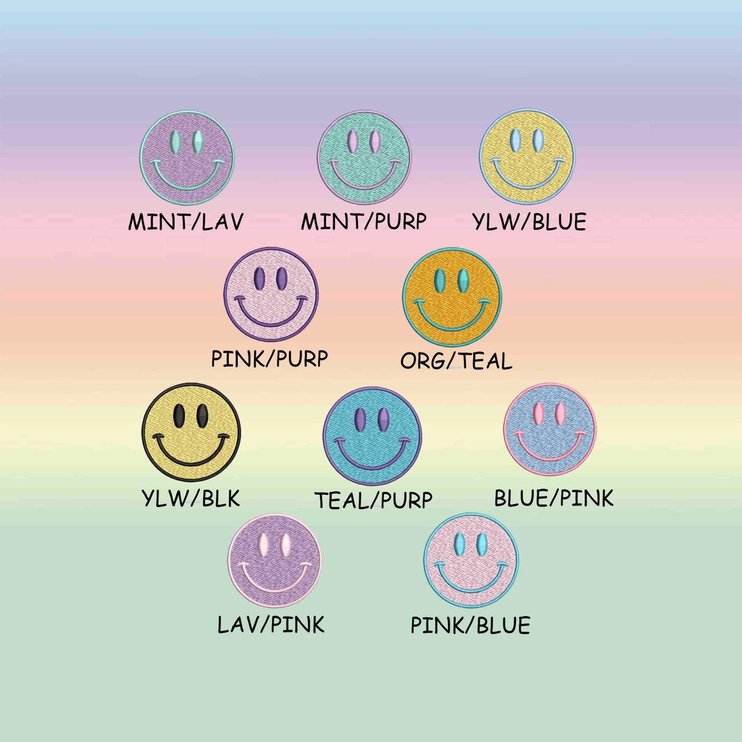 Smiley Face Patch Embroidered DIY Iron-on/sew-on Custom - Etsy