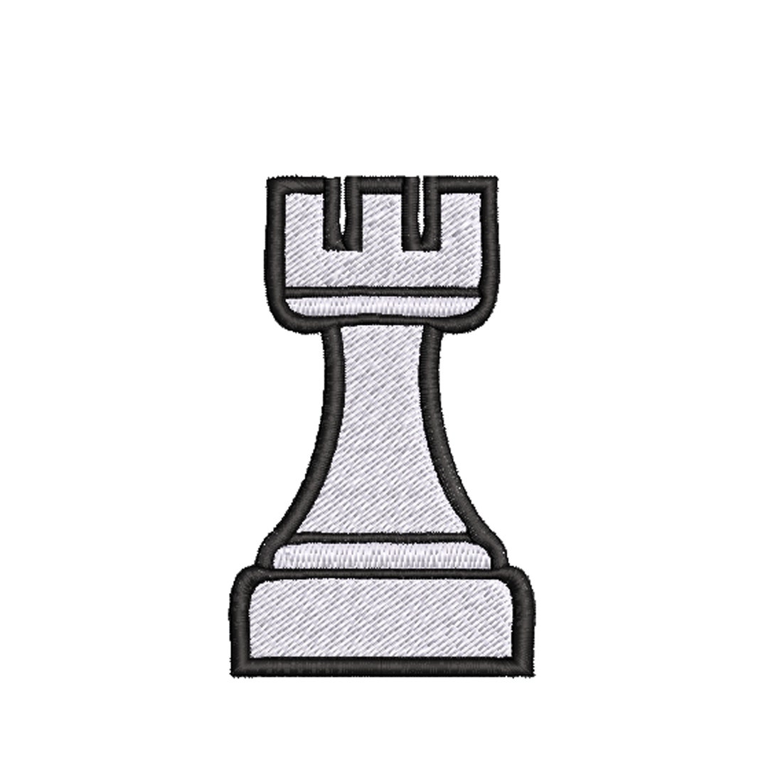 White Rook Chess Piece Patch Embroidered Iron-on/sew-on - Etsy