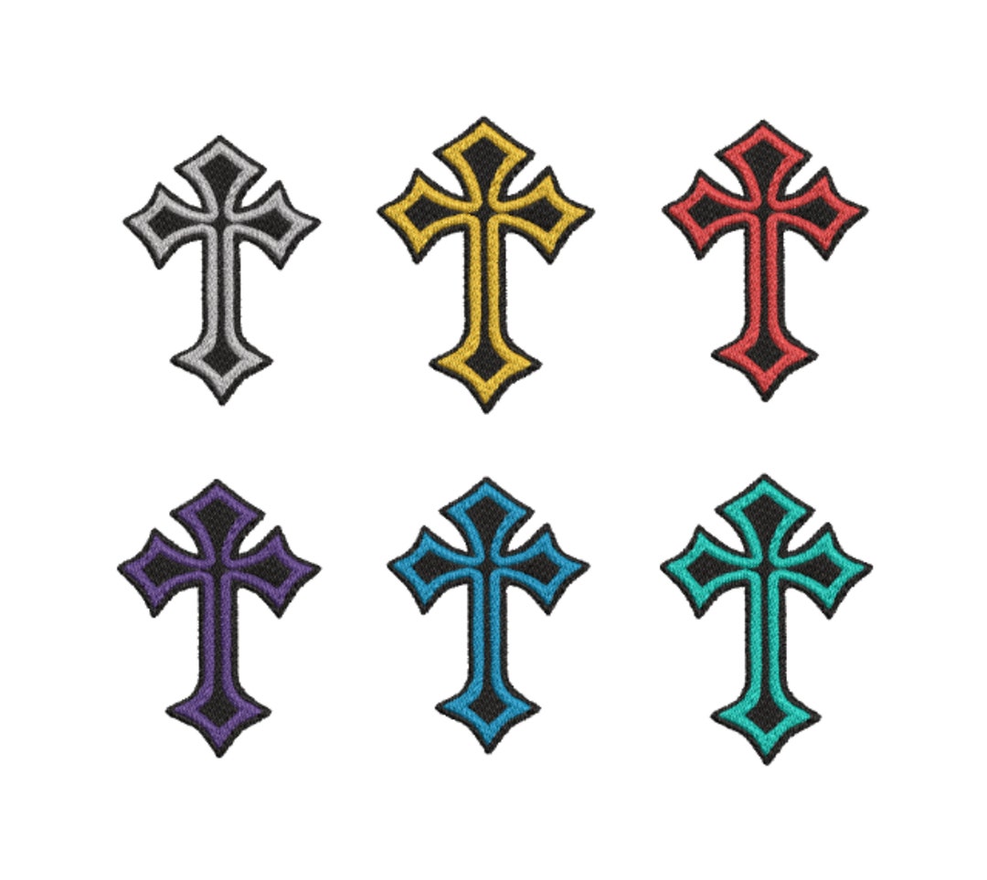 Christian Cross Fully Embroidered Iron on or Sew on Patch 3 X 2 Jesus ...
