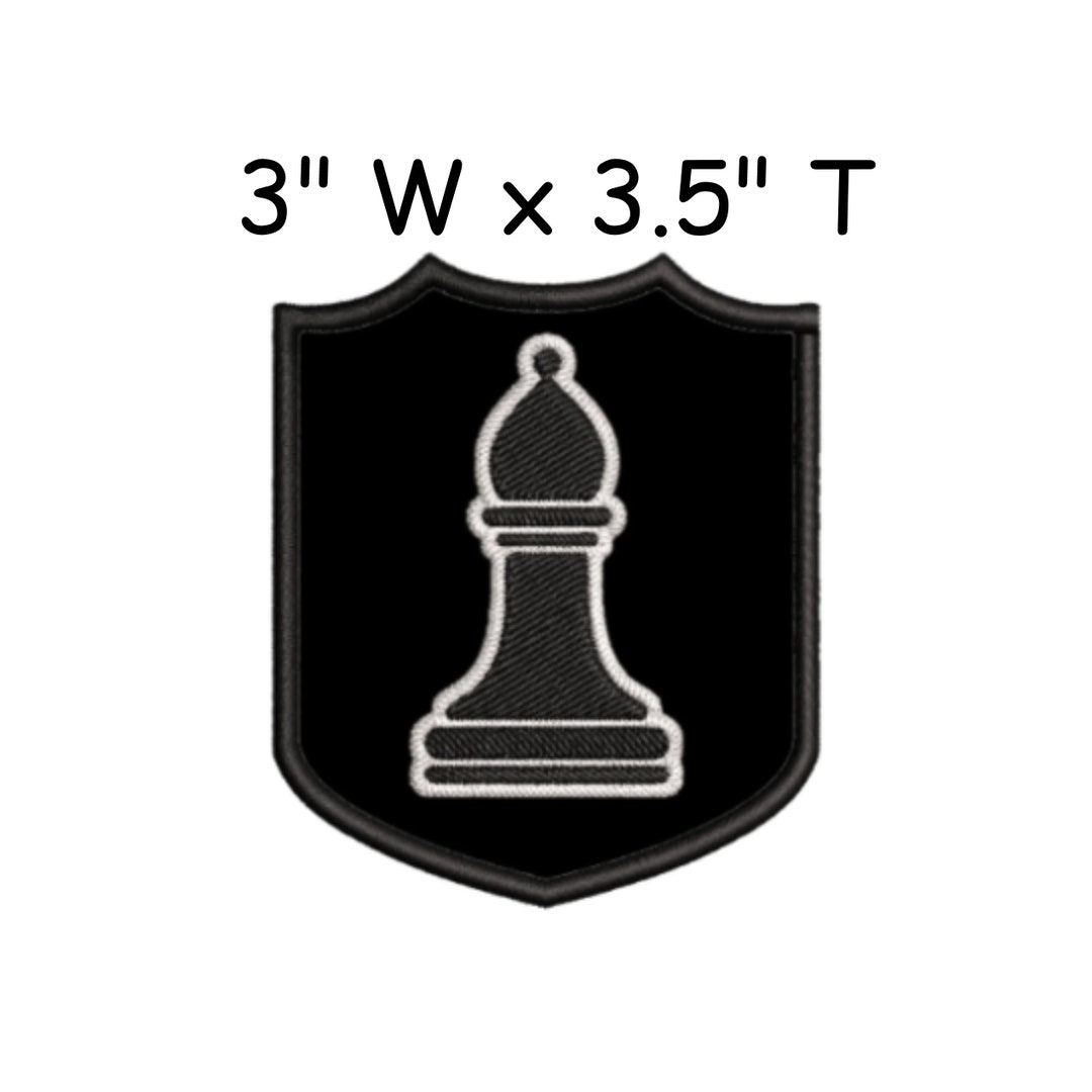 Black Bishop Chess Piece Patch 3.5 Embroidered DIY Iron-on Applique ...
