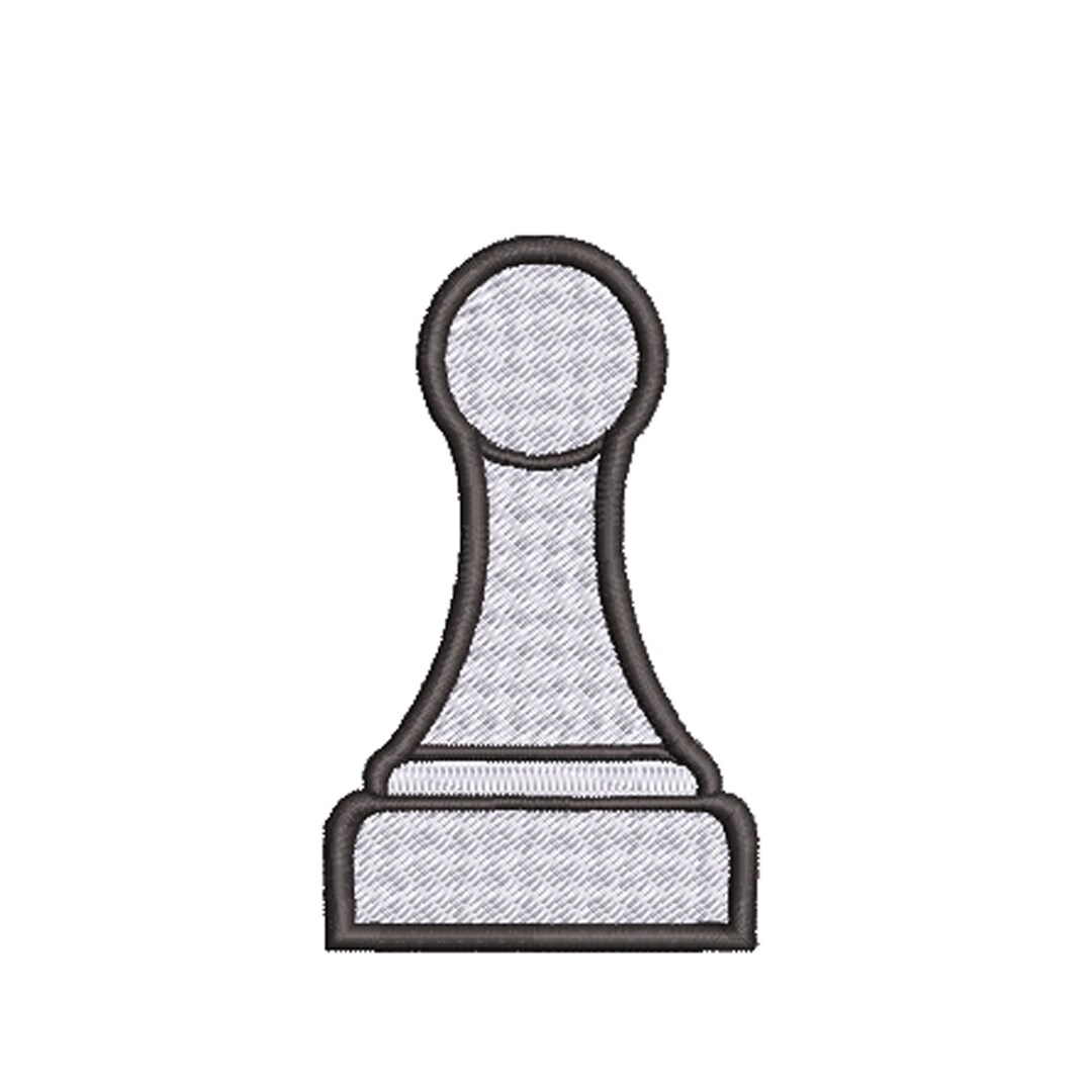 White Pawn Chess Piece Patch Embroidered Iron-on/sew-on Applique ...