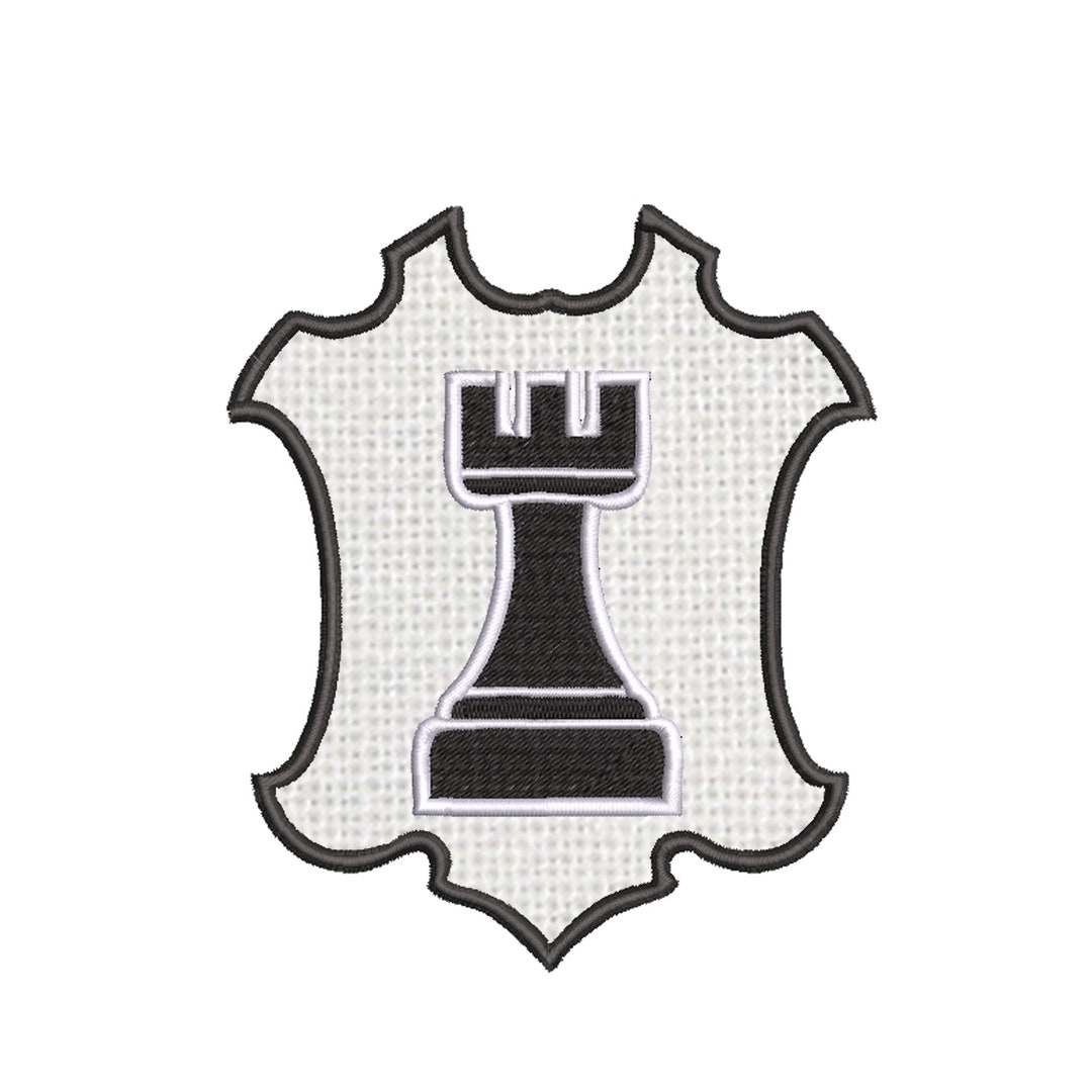 Black Rook Chess Piece Patch Embroidered Iron-on/sew-on Applique ...