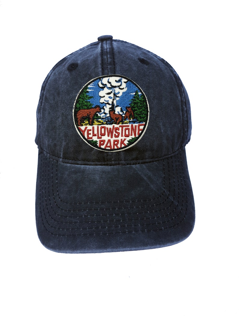 Baseball Cap With Yellowstone National Park Patch Bears Moon | Etsy