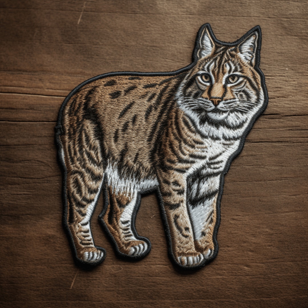 Bobcat Patch Animal Badge 3 iron On Embroidered Applique for Clothing Jacket Vest Denim Hat ...
