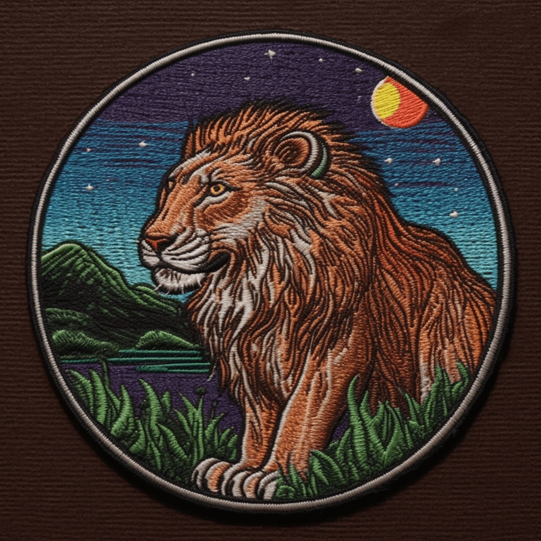 Lion Patch Iron-on/sew-on Applique for Clothing Jacket Vest Jeans ...