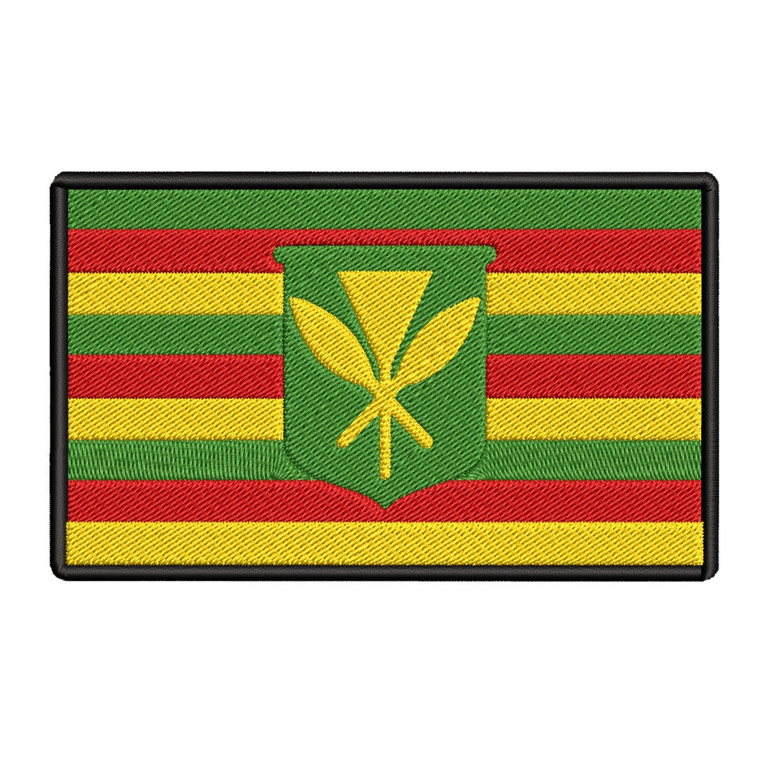 Original Hawaii State Flag Patch Hawaiian Kanaka Maoli Embroidered Iron-on MAUI Souvenir ...