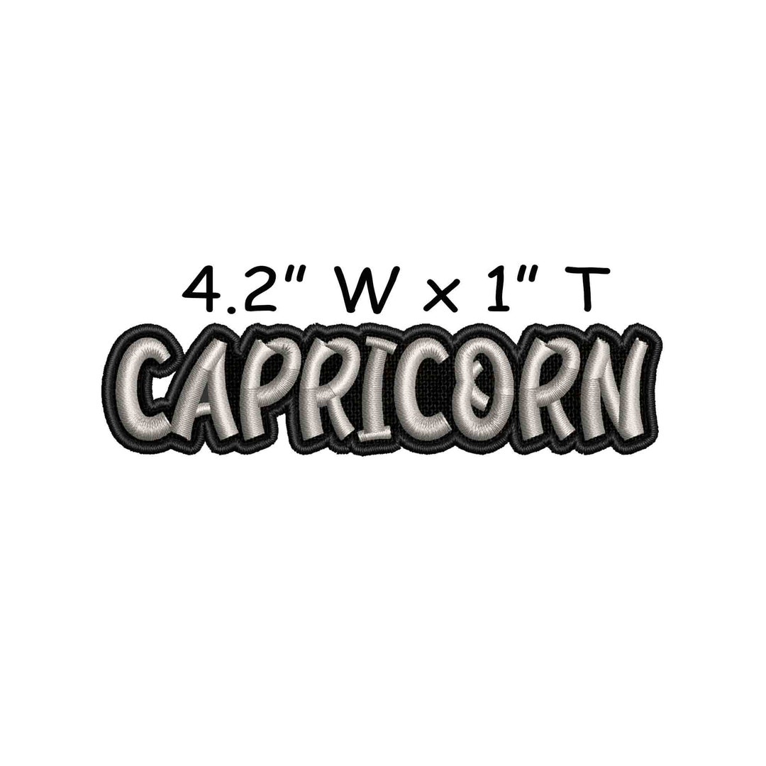 Capricorn Zodiac Text Words Patch Iron-on Custom Embroidery Applique ...