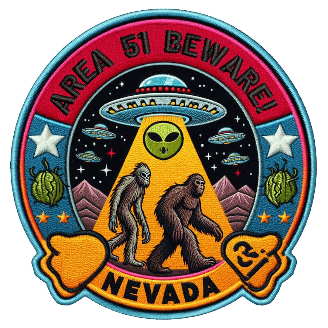Area 51 Patch Iron-on/sew-on Applique for Clothing Vest Jacket Jeans ...