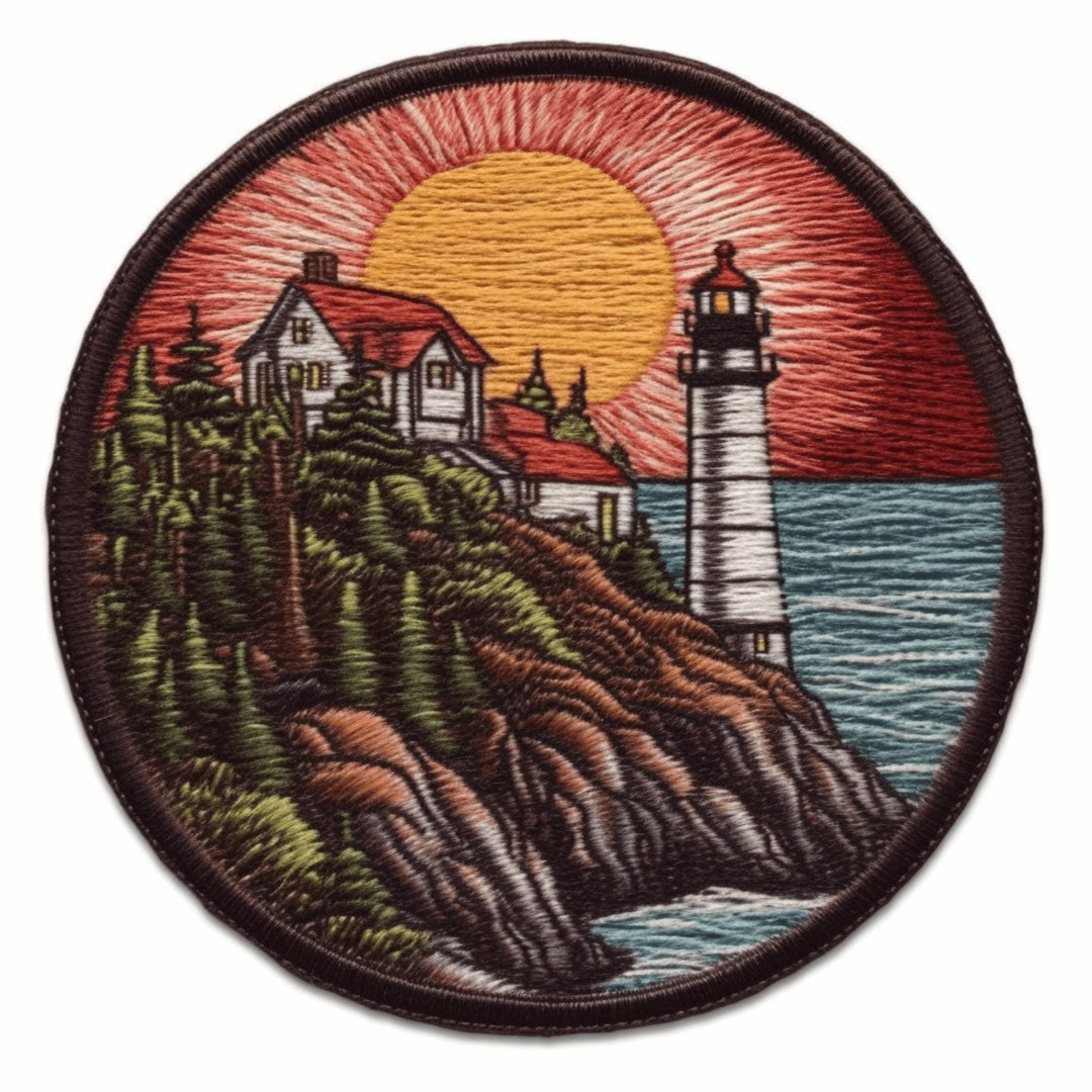 Lighthouse Patch Iron-on/sew-on Applique for Clothing Jacket Vest ...