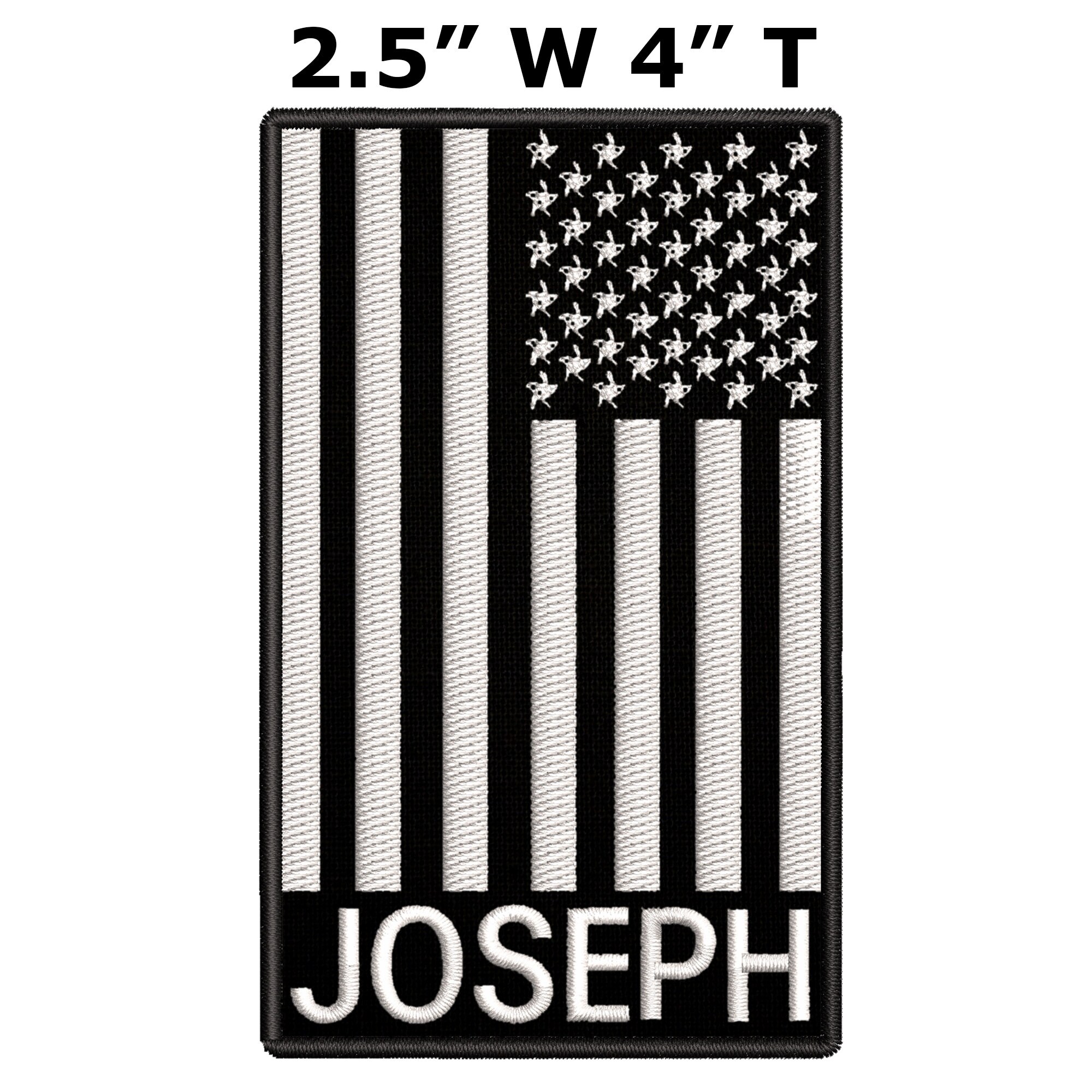 Custom Your Name Black and White American USA US Flag Patch - Etsy