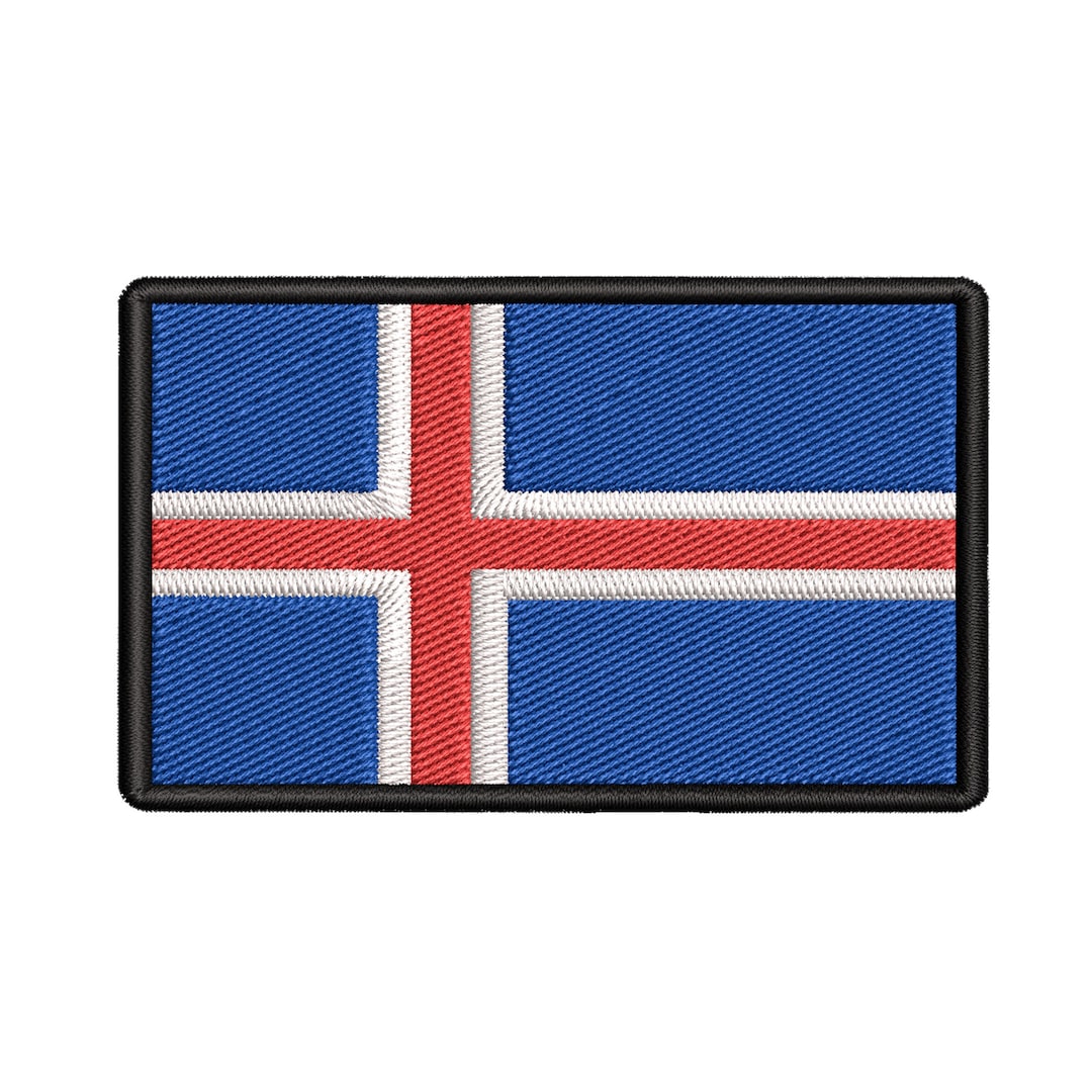 ICELAND Flag Patch Embroidered Iron-on Embroidery Applique Clothing Military Uniform Travel ...
