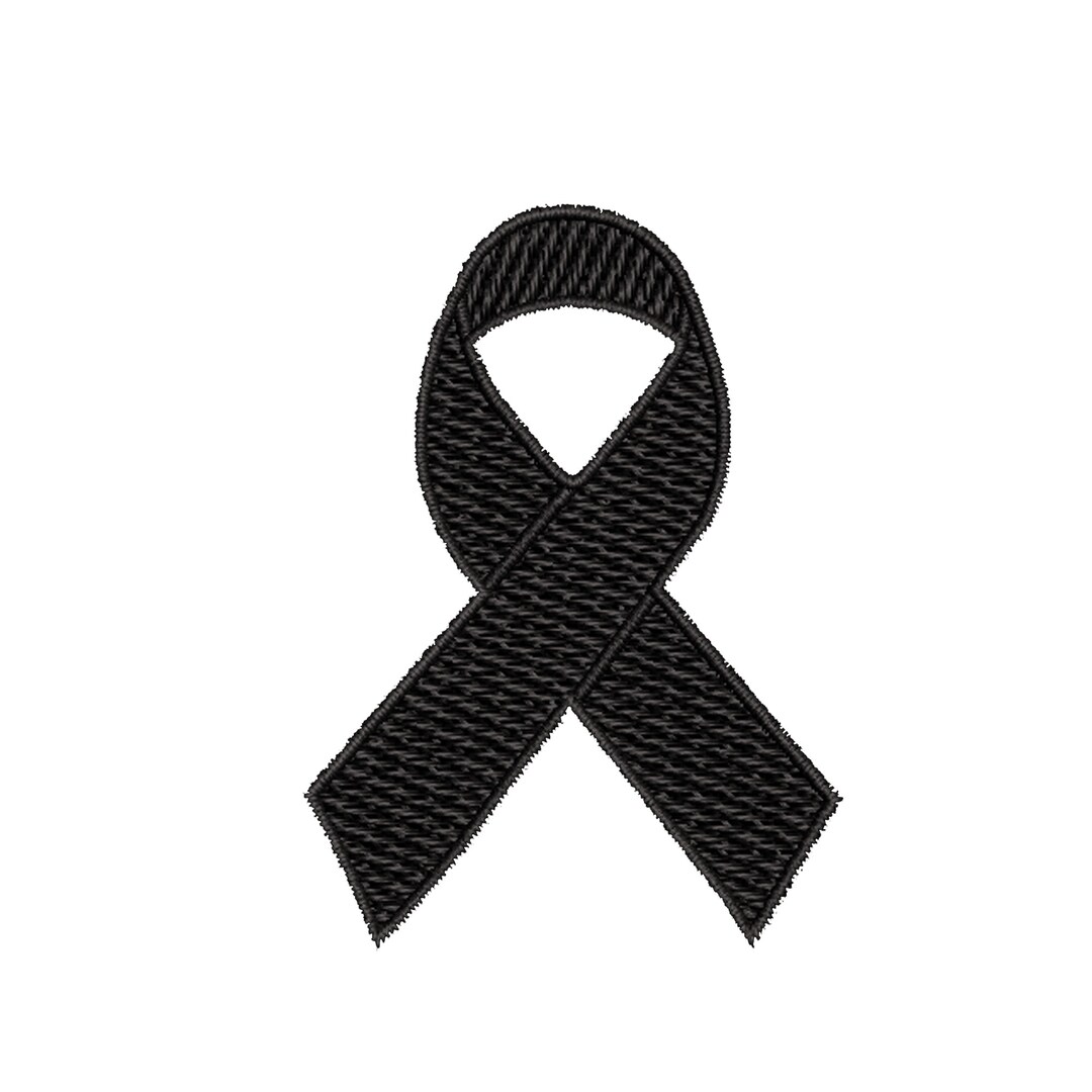 Mourning / Melanoma / Anti Gang Awareness Ribbon Embroidered Iron on ...