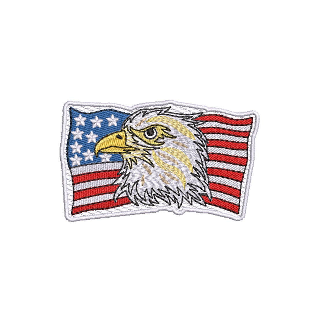 Bald Eagle American Flag Patch USA Patriotic Applique Embroidered Iron ...