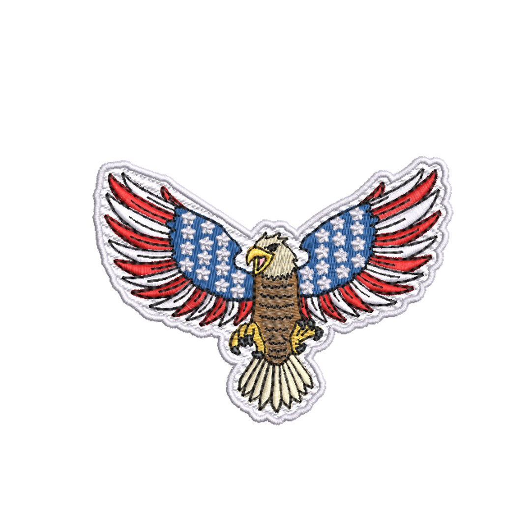 Bald Eagle American Flag Patch USA Patriotic Applique Embroidered Iron ...