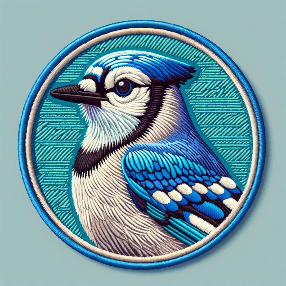 Blue Jay Patch Embroidered Iron-on/sew-on Applique for Clothing Jacket Jeans Backpack, Nature ...