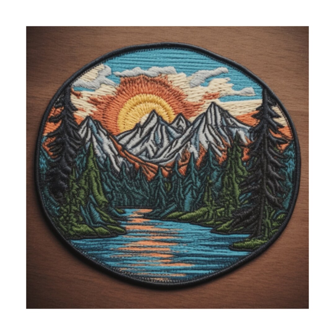 Mountain Patch Iron-on/sew-on Applique for Clothing Jacket Vest ...