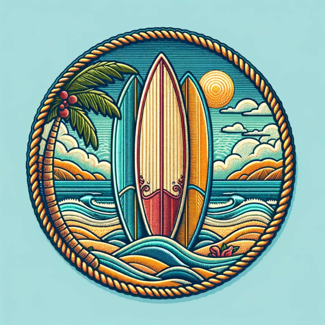 Surfing Patch Embroidered Iron-on/sew-on Applique for Clothing Jacket ...