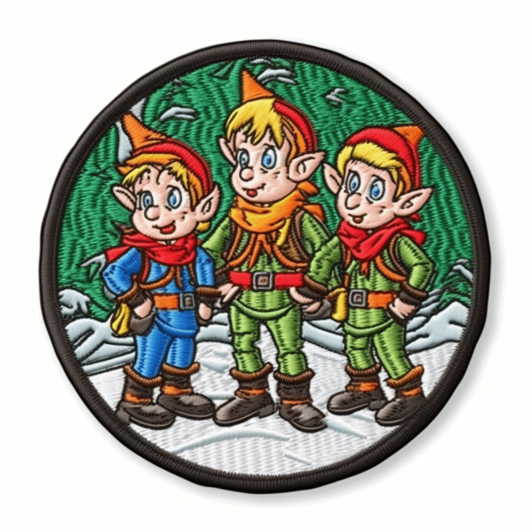 Cartoon Elves Patches Christmas Badge Iron-on/sew-on Applique for ...
