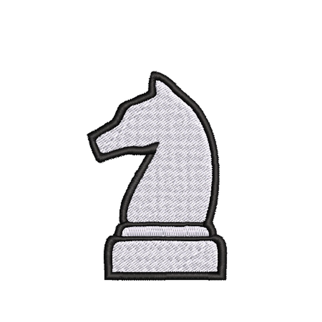 White Knight Chess Piece Patch Embroidered Iron-on/sew-on Applique ...