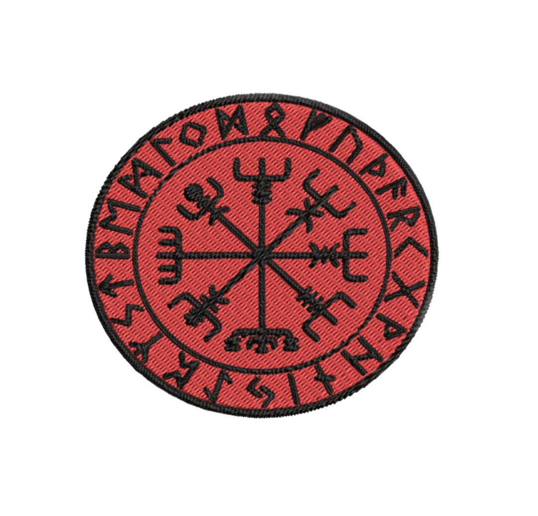 Viking Compass Patch Vegvisir Iron on Embroidered Icelandic - Etsy