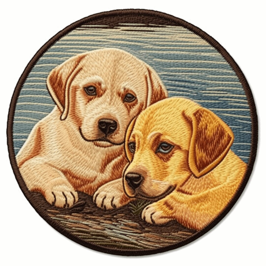 Labrador Puppy Dog Patch Iron-on/sew-on Applique for Clothing Jacket ...