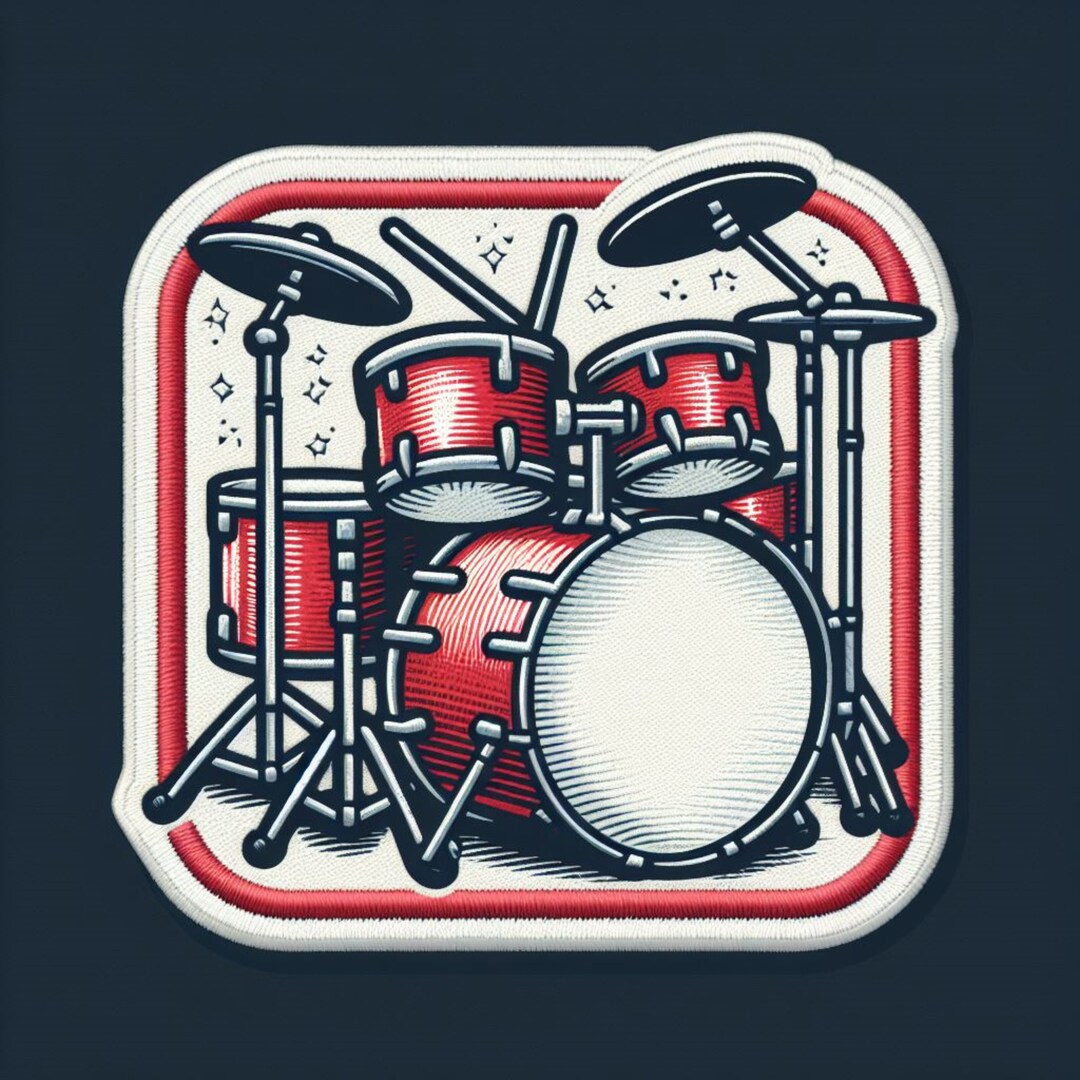 Drum Set Patch Iron-on/sew-on Applique for Clothing Jacket Jeans ...