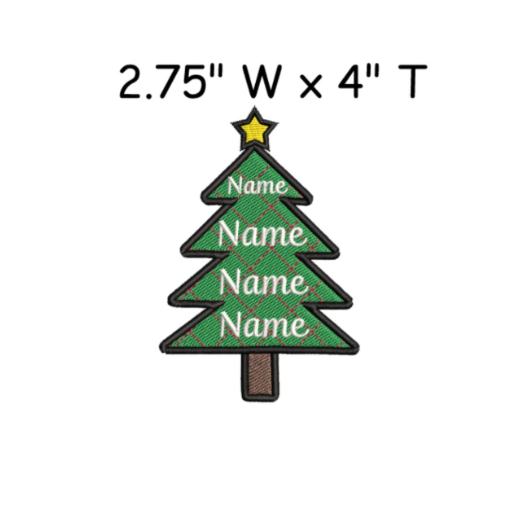 Christmas Tree Patch Custom YOUR NAME Personalized Stocking Name Tag ...