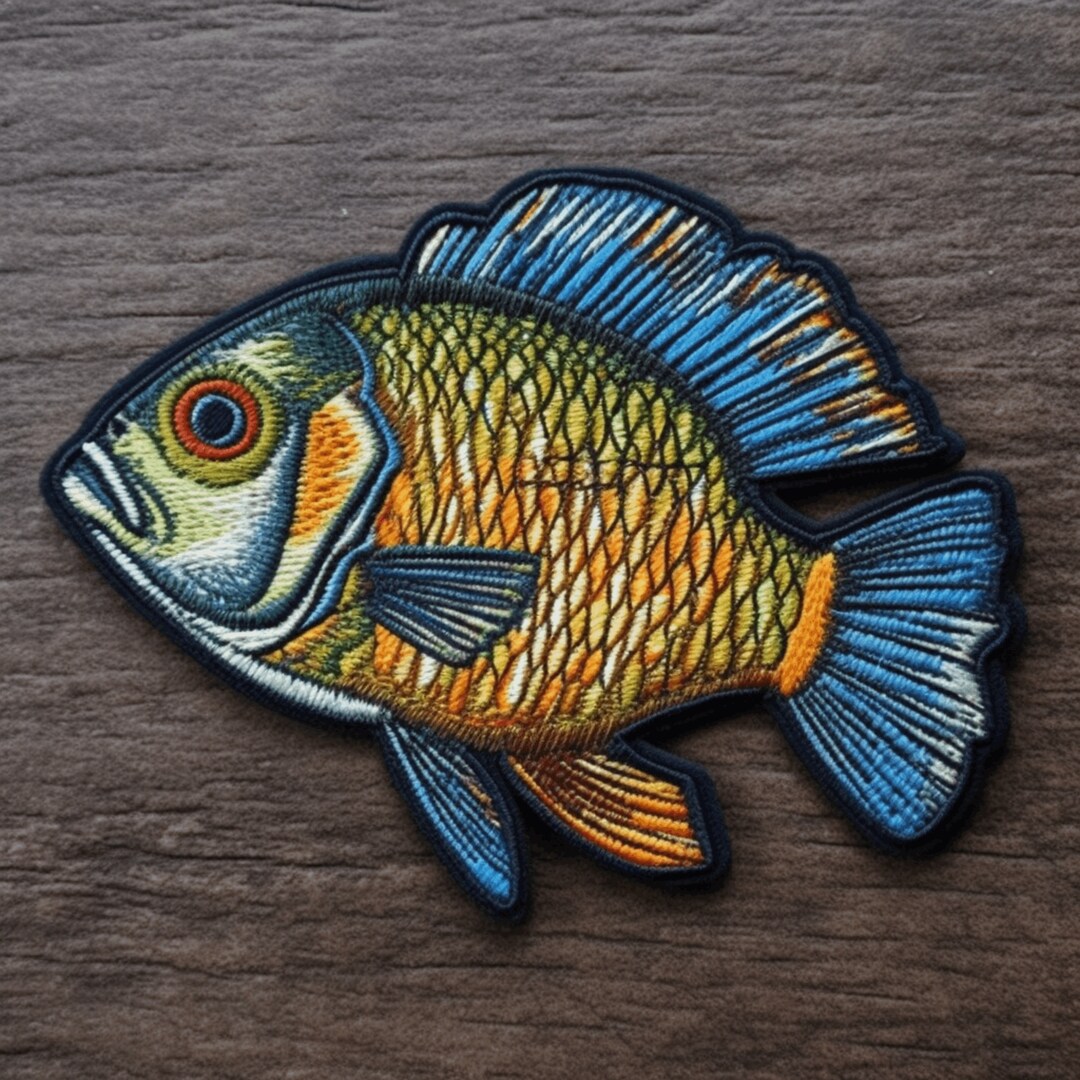 Blue Gill Fish Patch Iron-on/sew-on Applique for Clothing Jacket Vest ...