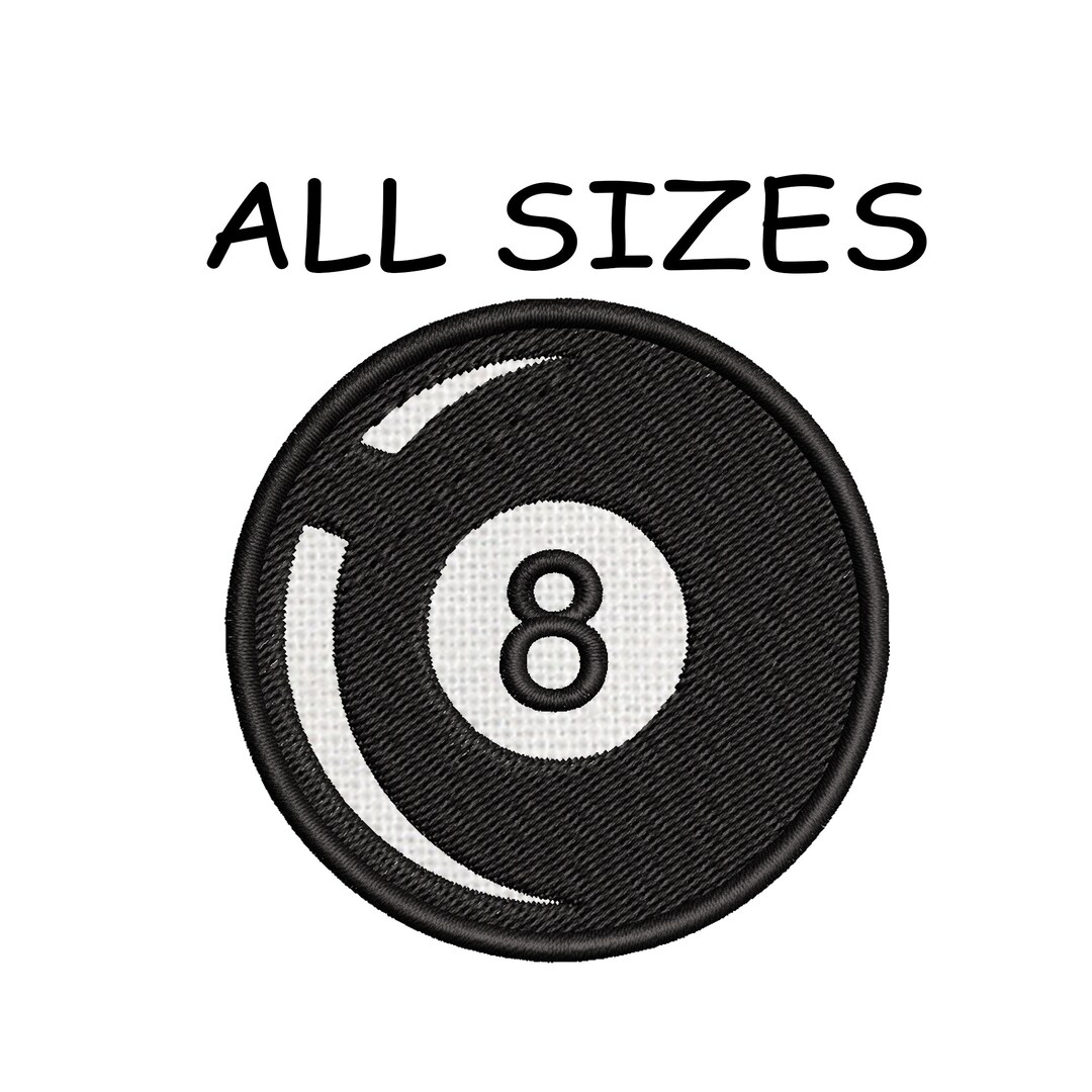 EIGHT BALL PATCH Iron-on Embroidered Applique Billiards Pool Emblem ...