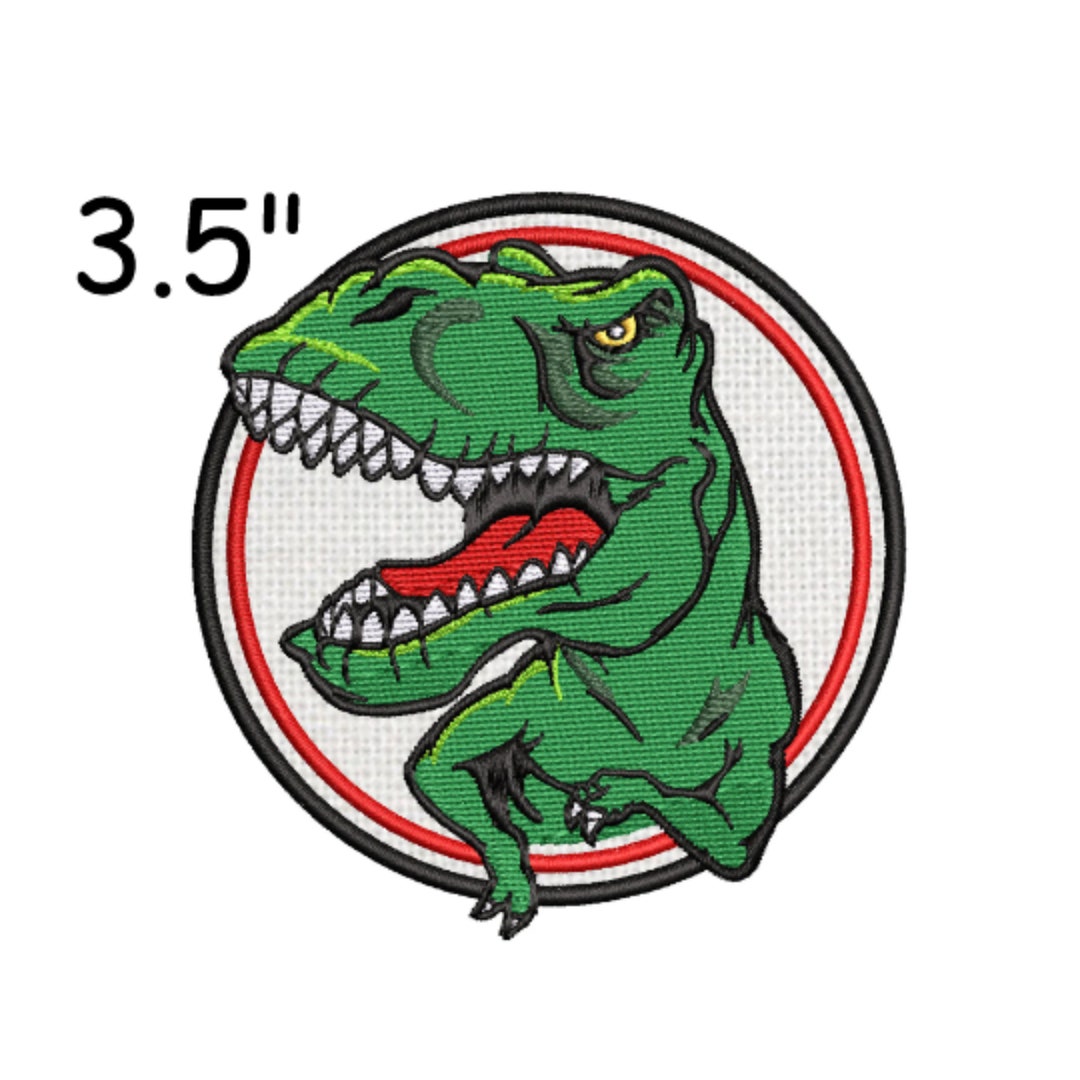 Roaring T-rex Patch Embroidered Iron-on Applique for Clothing Jacket ...
