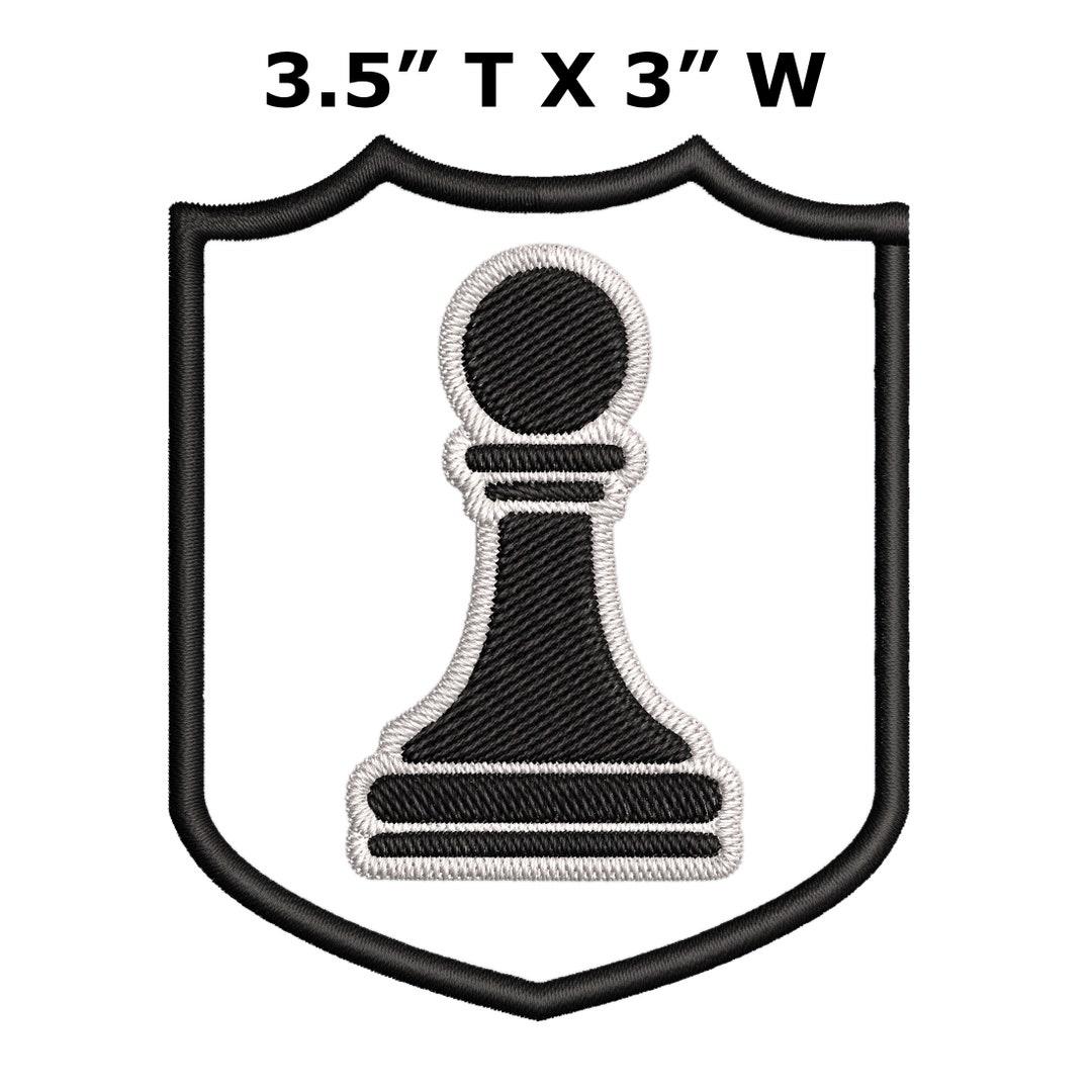 Black Pawn Piece Patch 3.5 Embroidered DIY Iron-on - Etsy