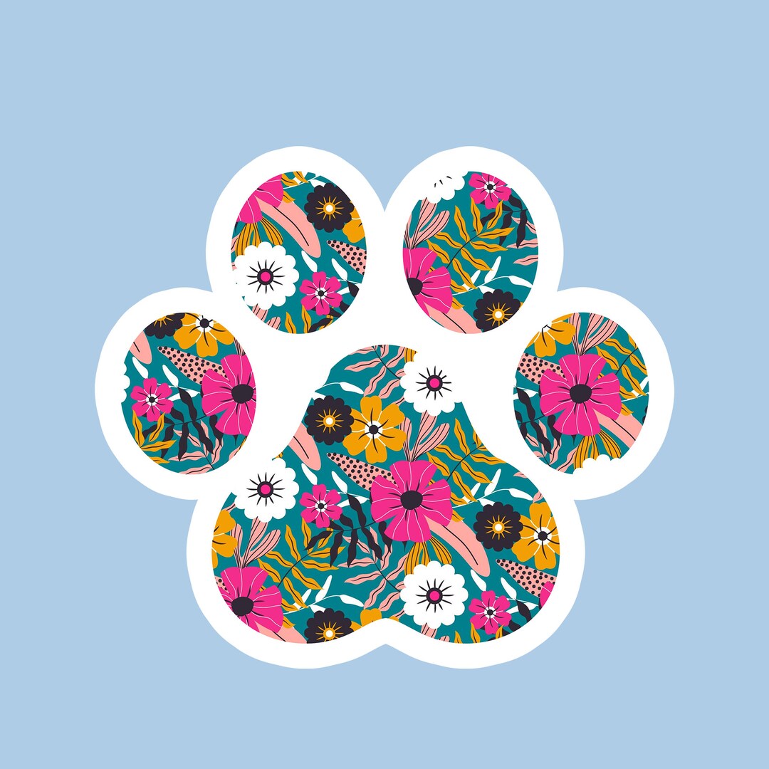 Dog Paw Vinyl Sticker Waterproof Vinyl Pet Lover Sticker - Etsy