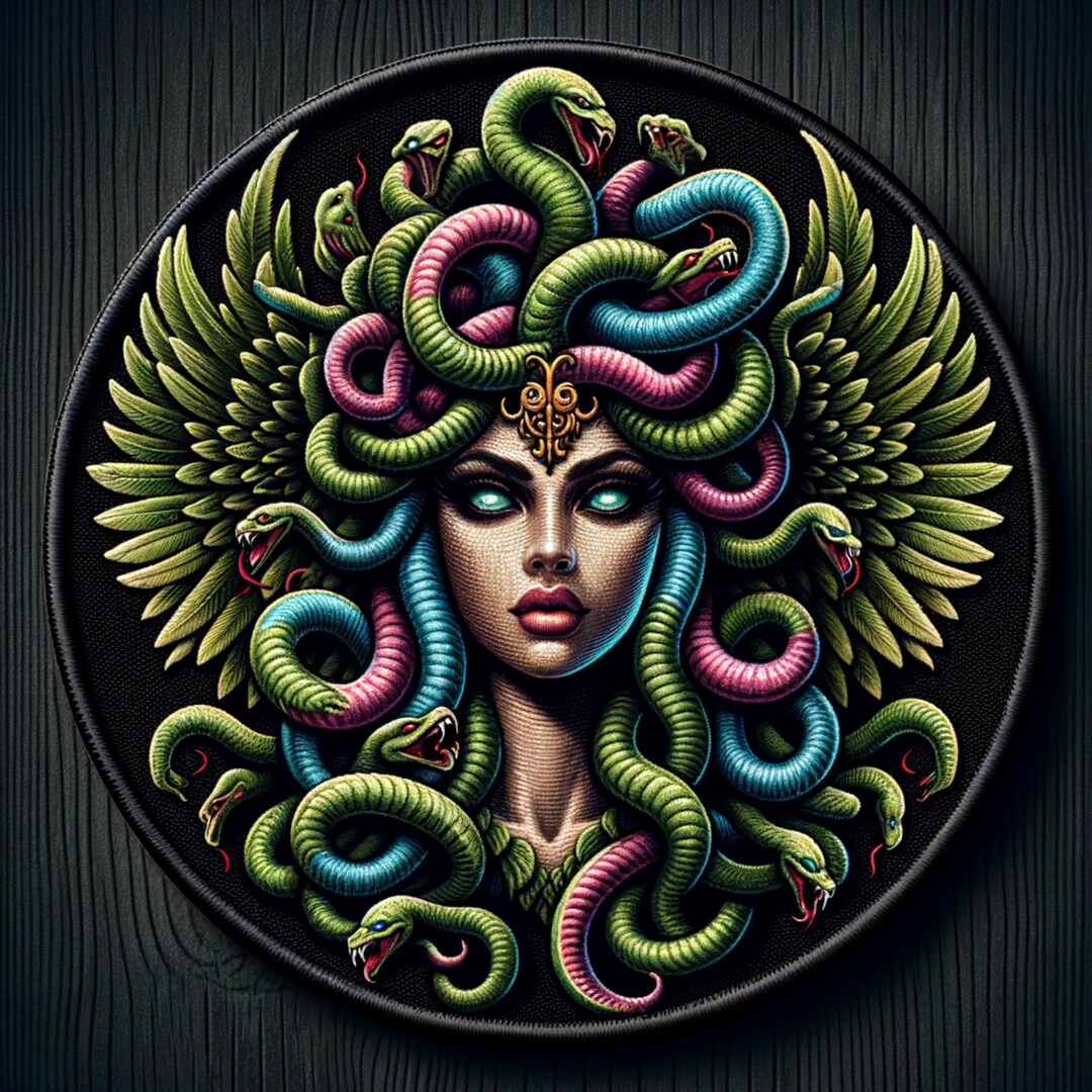 Medusa Patch Iron-on/sew-on Applique for Clothing Jacket Vest Jeans ...