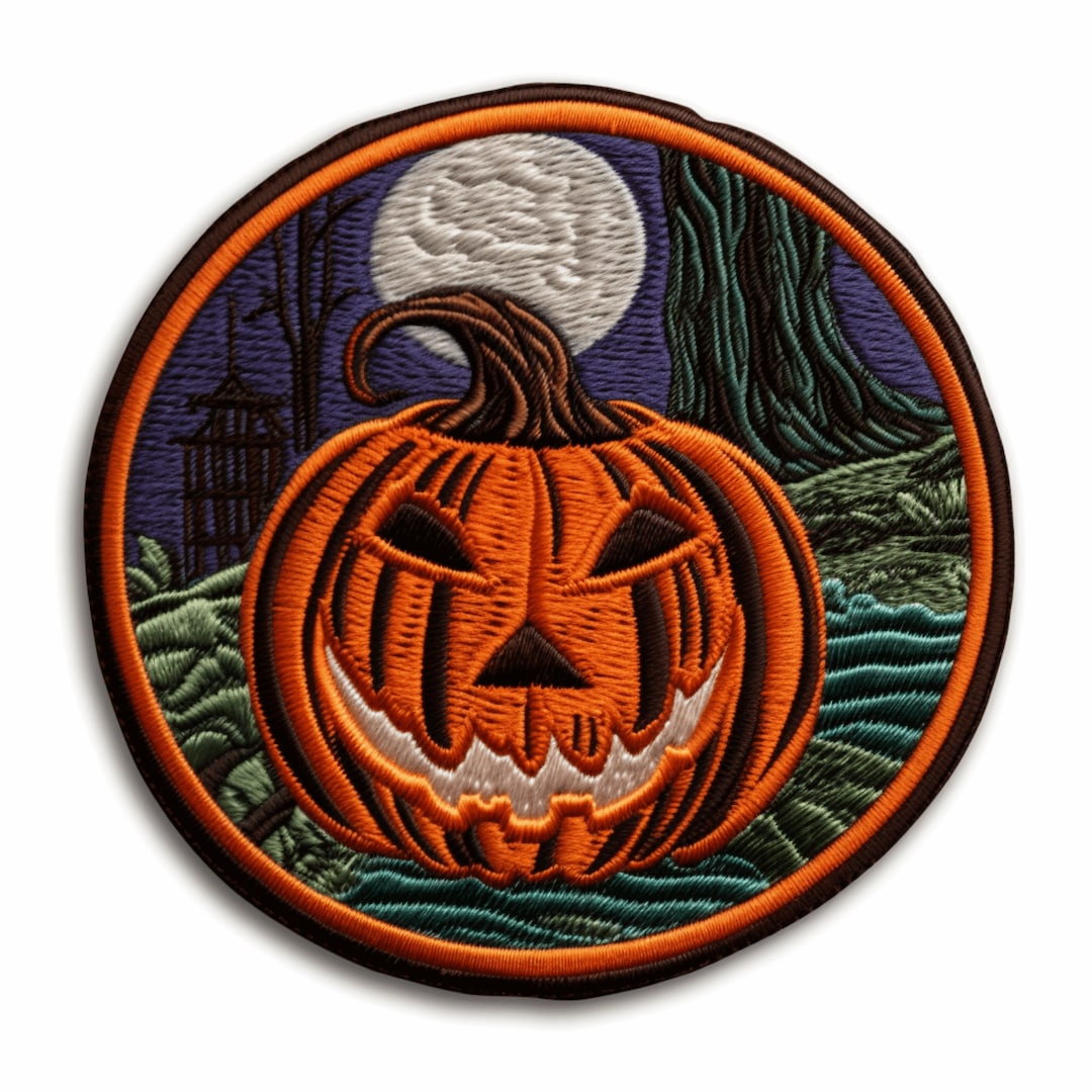 Jack O' Lantern Patch Iron-on/sew-on Applique for Clothing Jacket Vest ...