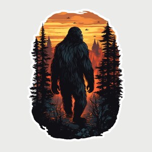 Bigfoot in the Forest Sticker, Car Truck Window Bumper Vinyl Graphics ...
